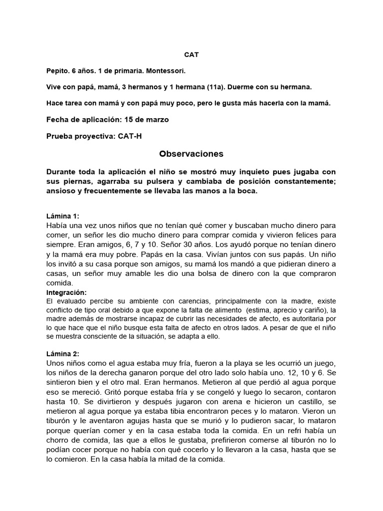 Tecnicas Proyectivas Trabajo Final | PDF Tecnicas Proyectivas Trabajo Final | PDF