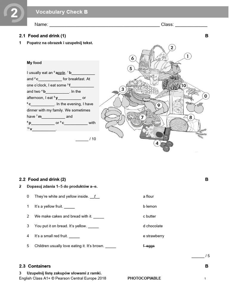 EC - A1P - Vocabulary Check 2B | PDF