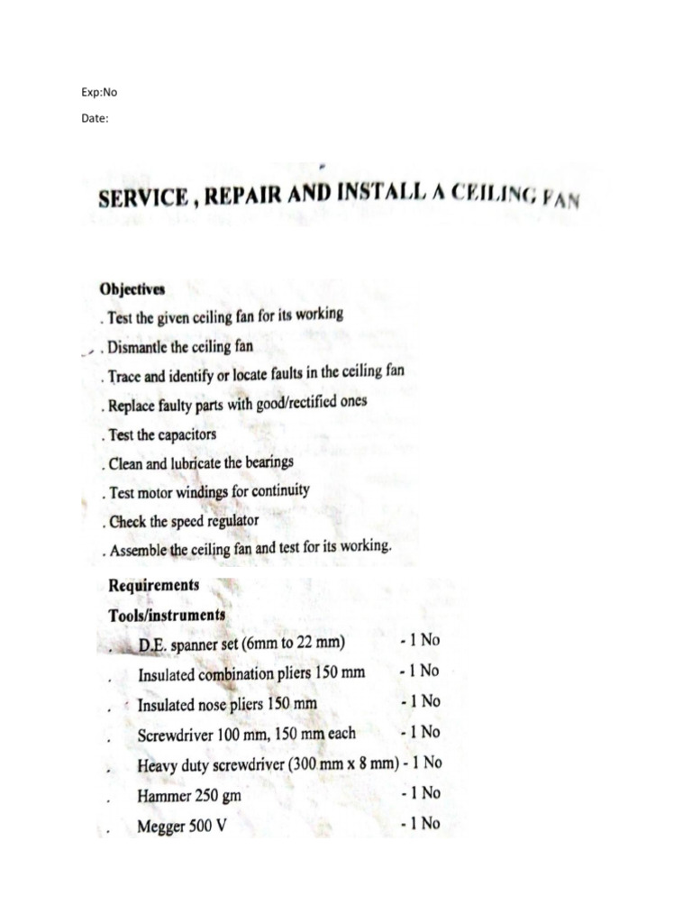 Ceiling Fan Parts & Solutions Guide | PDF
