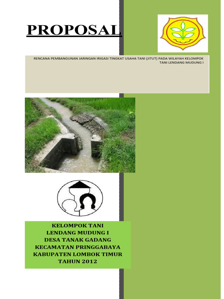 Cover Proposal Jalan Irigasi Tingkat Usaha Tani Lendang Mudung I | PDF