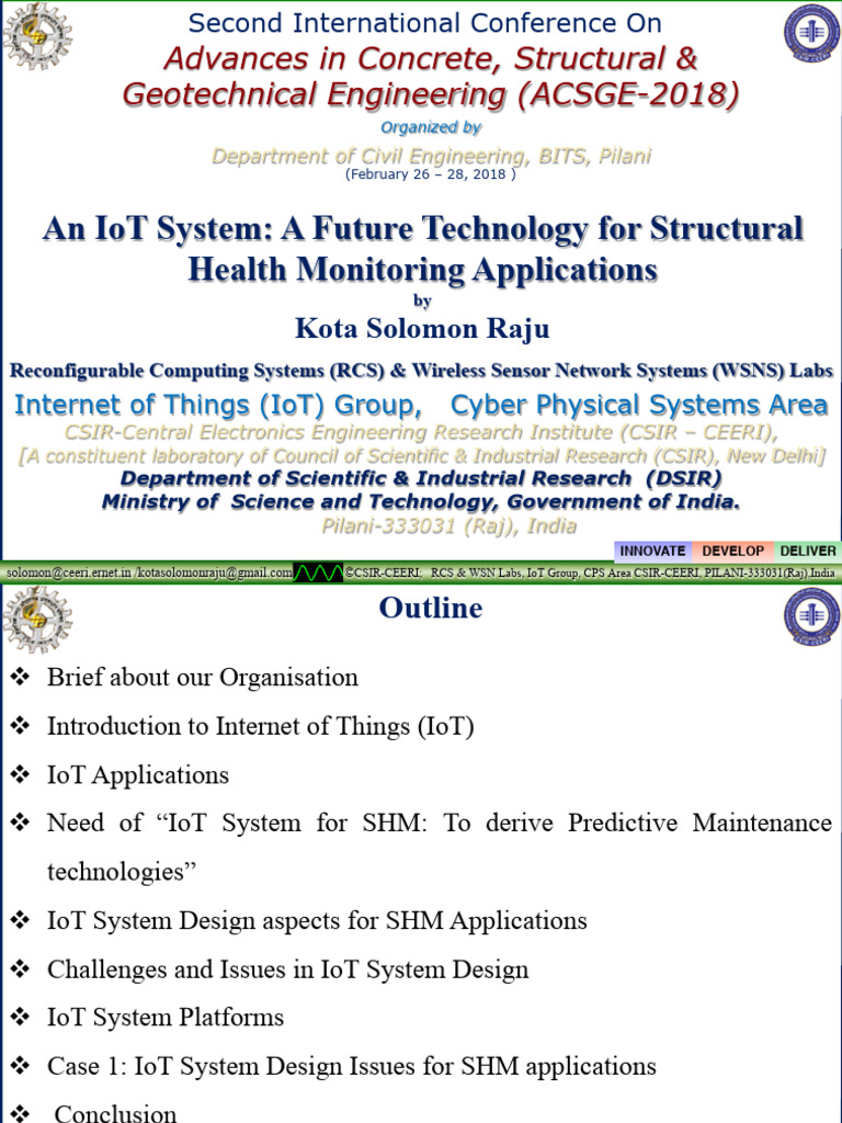 Keynote Paper - Dr. Kota Solomon Raju - An Iot System A Future Technology For Structural | PDF