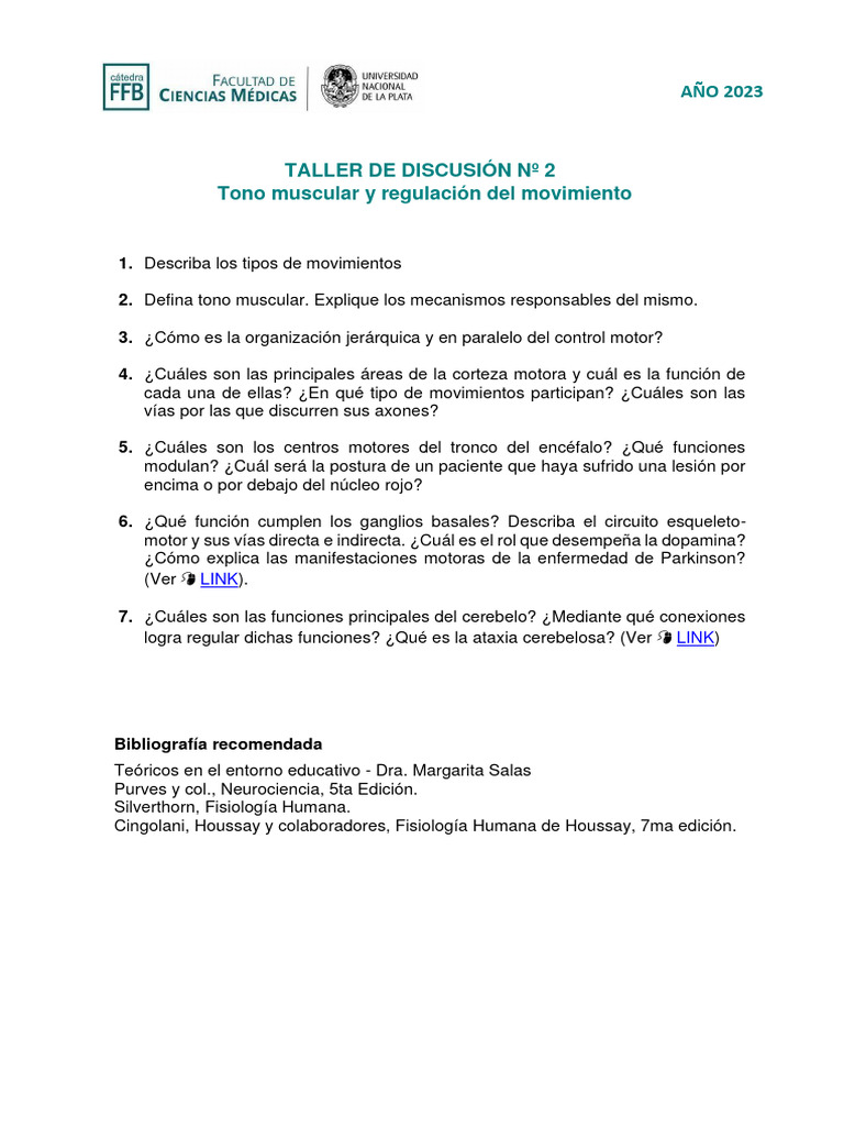 Guía de TDD #2 - Tono Muscular y Actividad Motora - 2023 | PDF