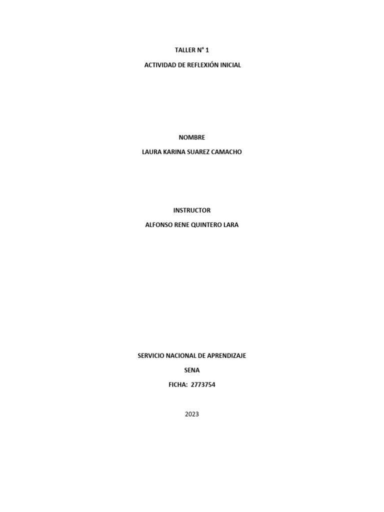Actividad de Reflexión Inicial-Laura Suarez | PDF