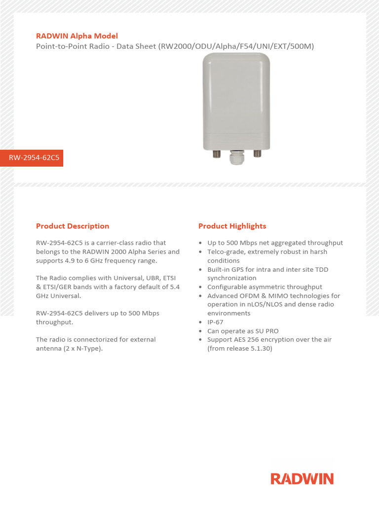 8-Radwin RW2000 ALPHA | PDF