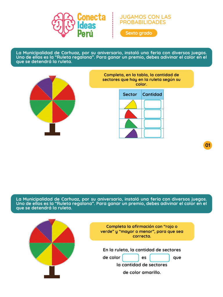 ACTIVIDAD - Conecta Ideas 16-10-2023 - Jugamos Con Las Probabilidades | PDF