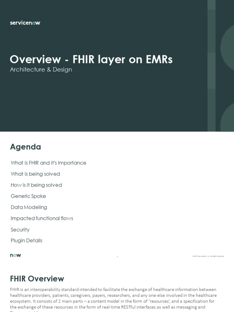 ServiceNow FHIR Layer On EMRs | PDF