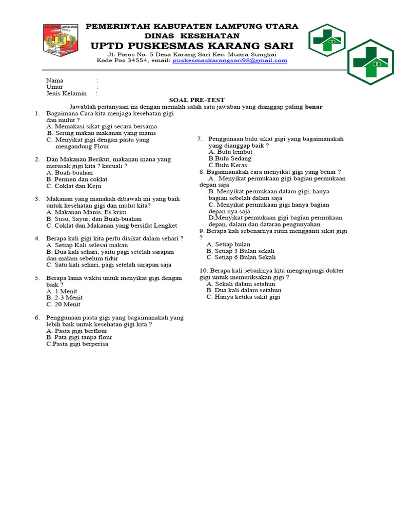 Pretest Post Test | PDF Pretest Post Test | PDF