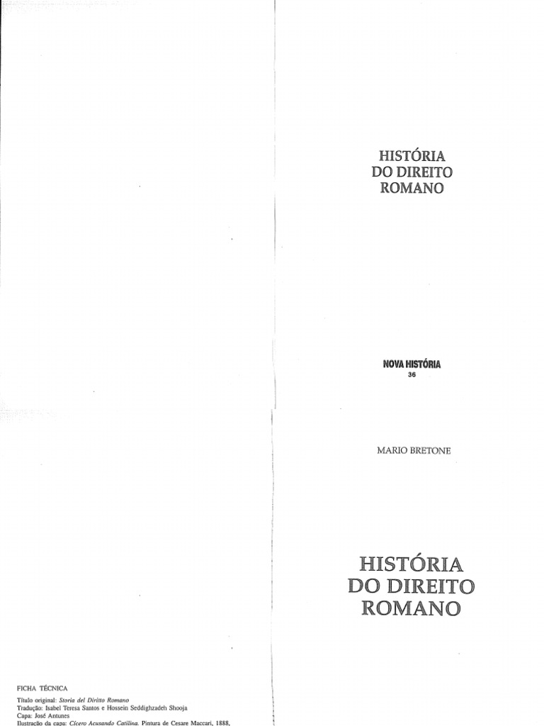 BRETONE, Mario. História Do Direito Romano. P. 187-239 (Caps. 9, 10 e ...