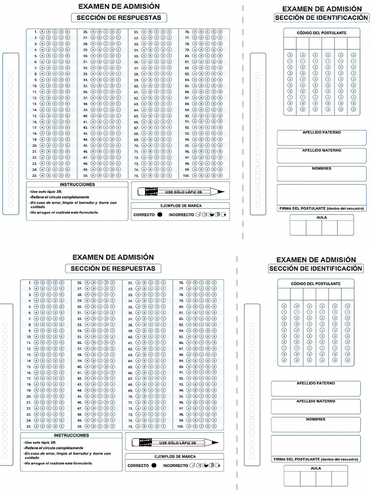 Cartilla de Examenes de Admision | PDF