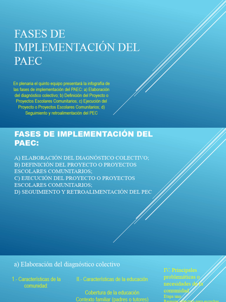 Fases de Implementación Del Paec | PDF