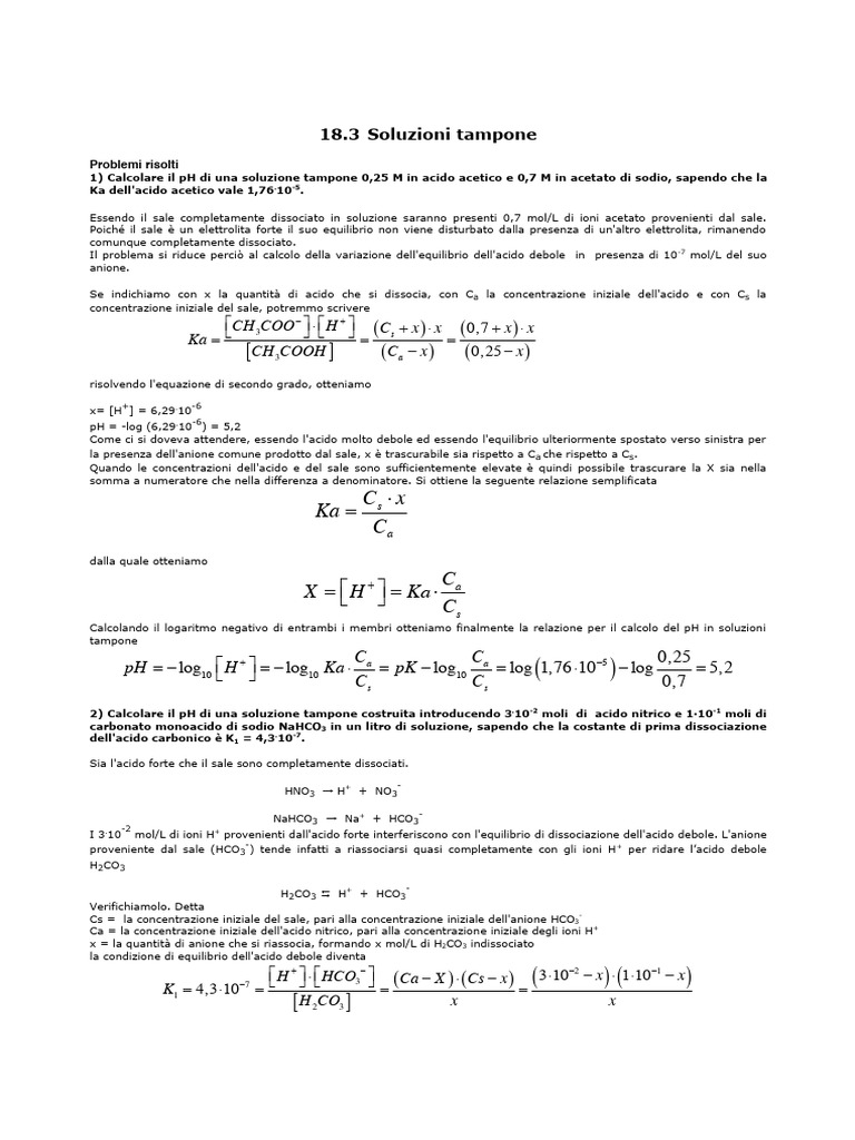Soluzioni Tampone | PDF