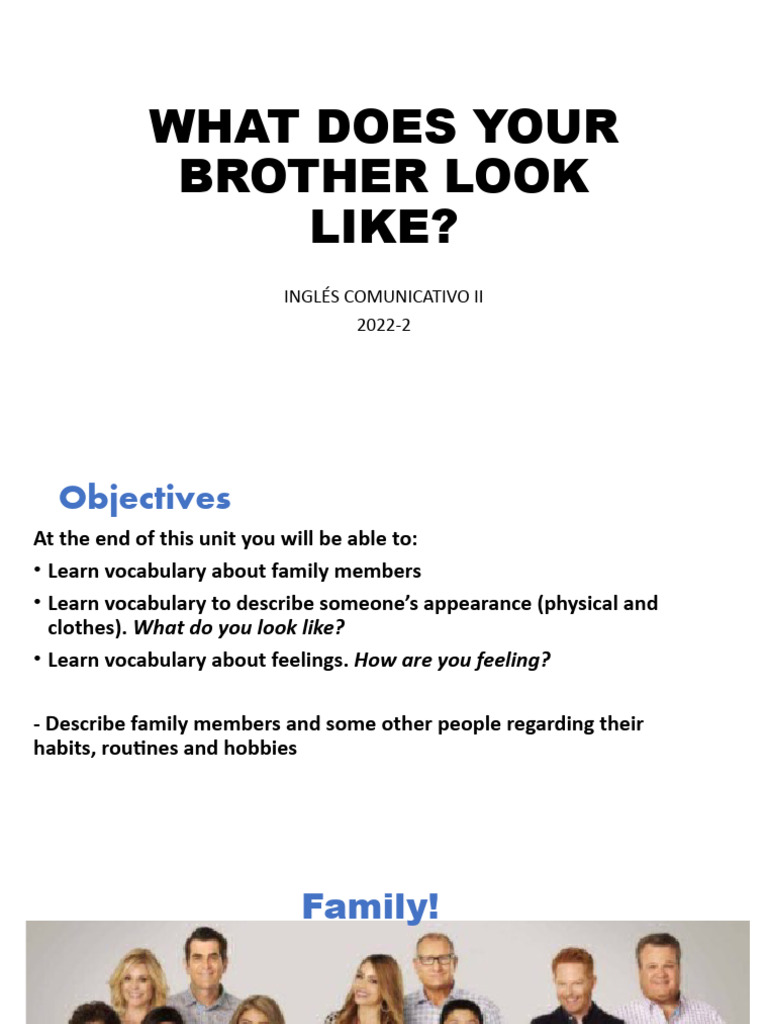 ENGLISH II UNIT 1 What Does Your Brother Look Like | PDF | Trousers ...