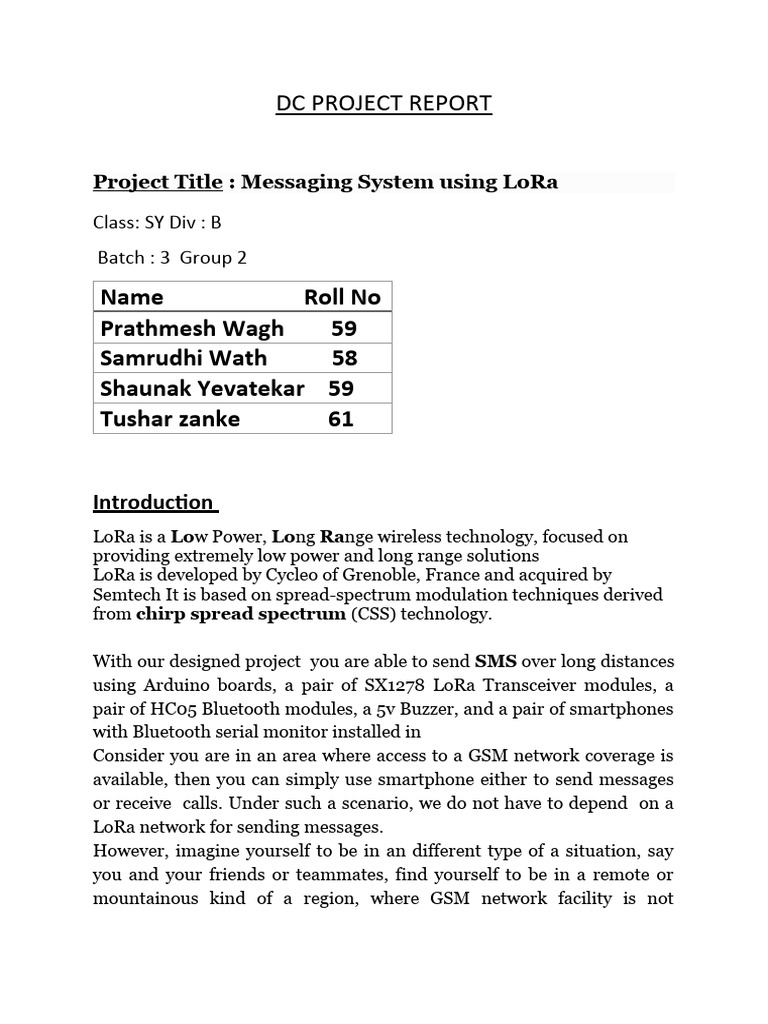 Lora Documentation | PDF