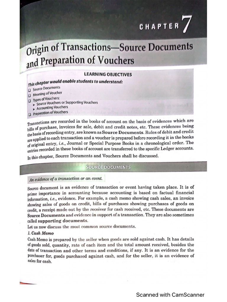 Origin of Transactions-Source Documents | PDF