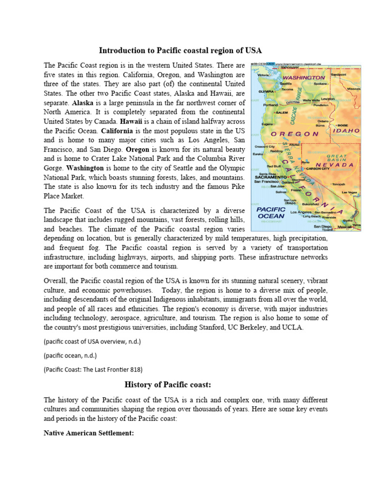 Pacific Coastal Region of USA | PDF
