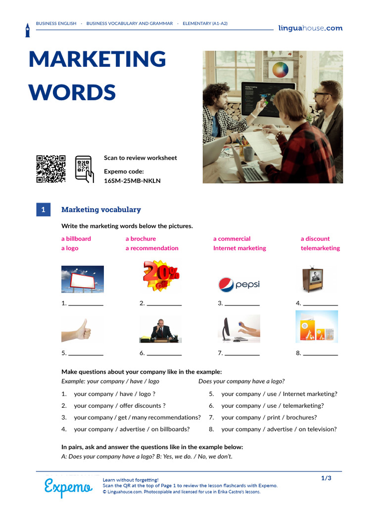 Business English: Marketing Vocabulary | PDF | Consonant | Linguistics