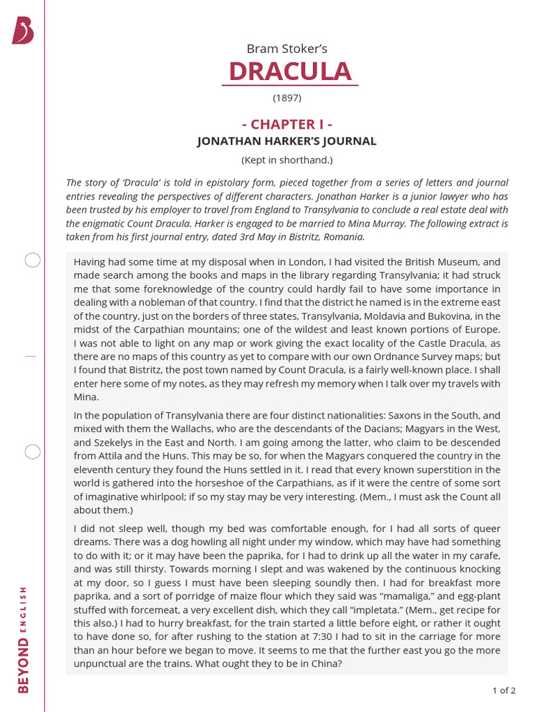 Dracula Reading Comprehension | PDF