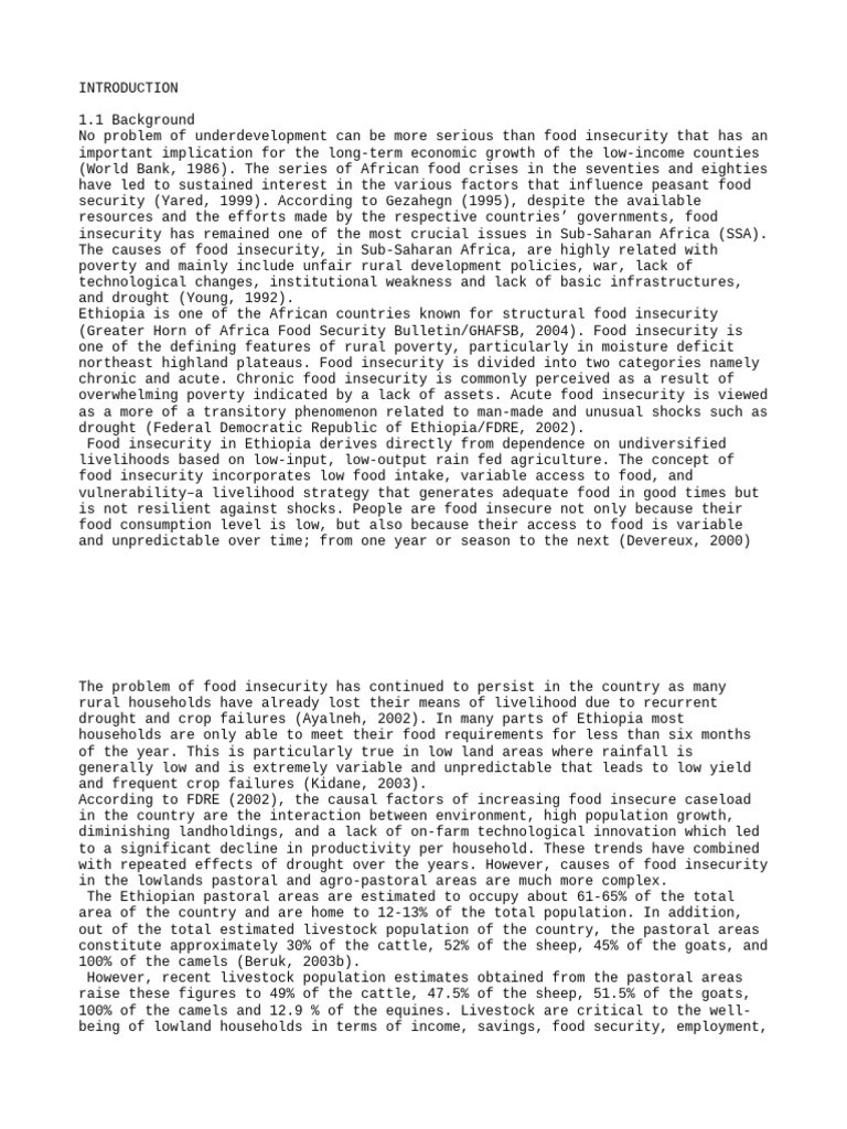 Proposal on Food Insecurity | PDF