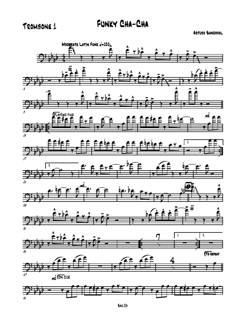 (Funky Cha-Cha - 010 Trombone 1 | PDF