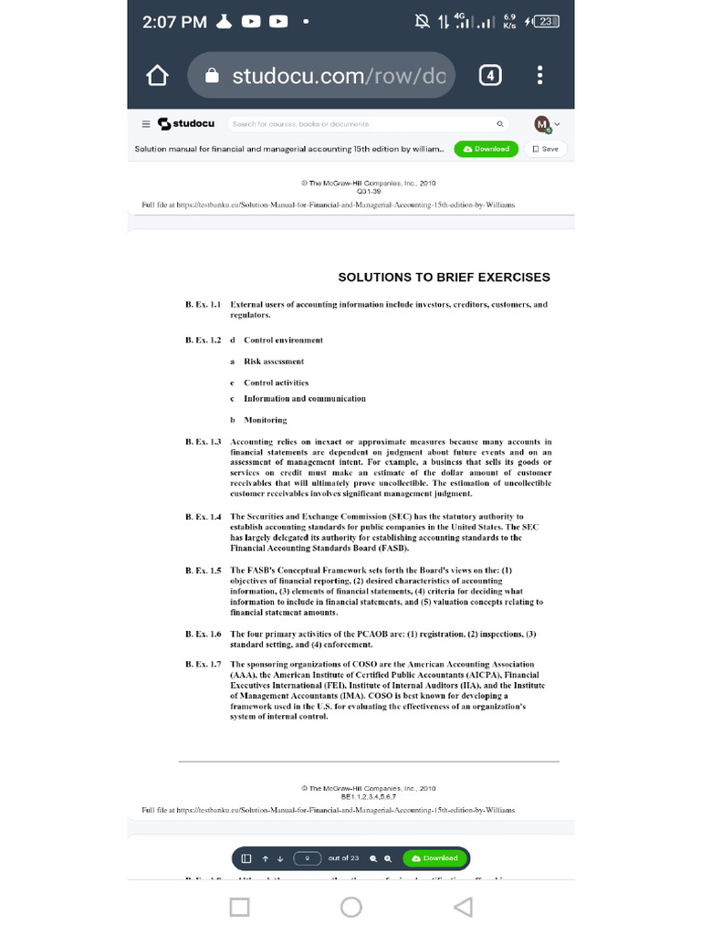 Accounting Chap 1 Solution | PDF