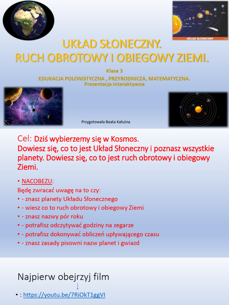 Uklad_Sloneczny_prezentacja_kl._3 | PDF
