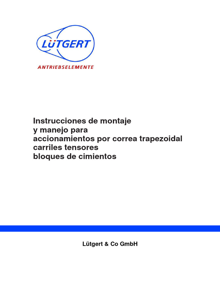 Instrucciones de Montaje | PDF | Cinturón (mecánico) | Rodamiento (Mecánico)