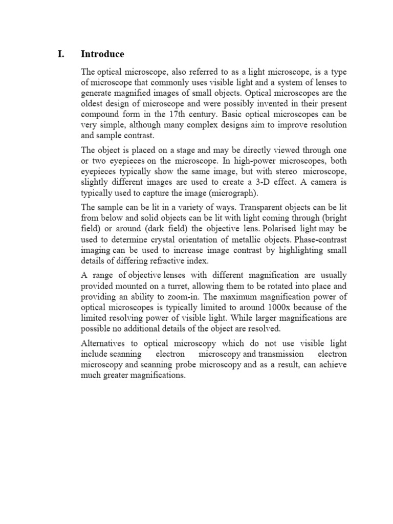 Optical Microscope | PDF | Angular Resolution | Microscope