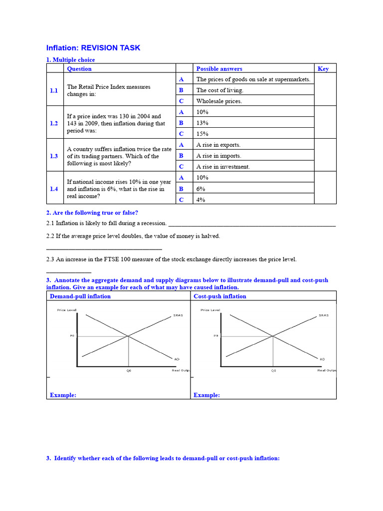 Inflation Revision Task | PDF