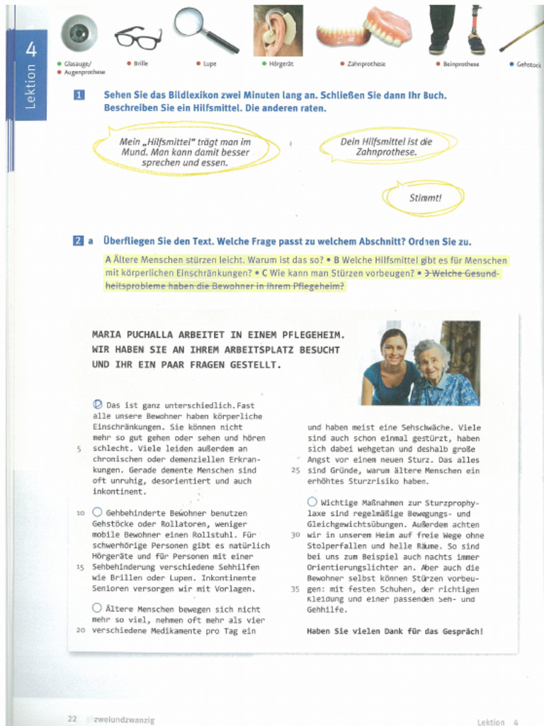 Lektion 04 - A2 Pflege | PDF