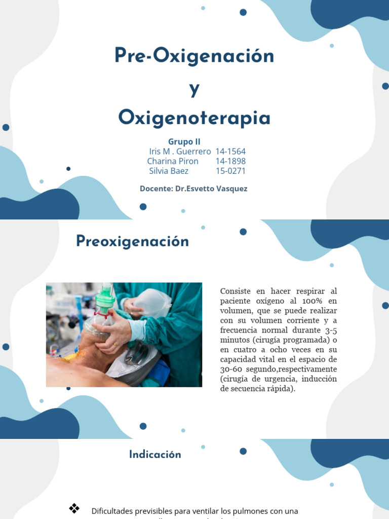 Pre-Oxigenación y Oxigenoterapia | PDF | Oxígeno | Especialidades Medicas