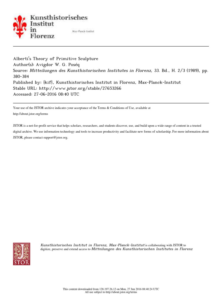 Alberti's Primitive Sculpture Theory | PDF | Sculpture