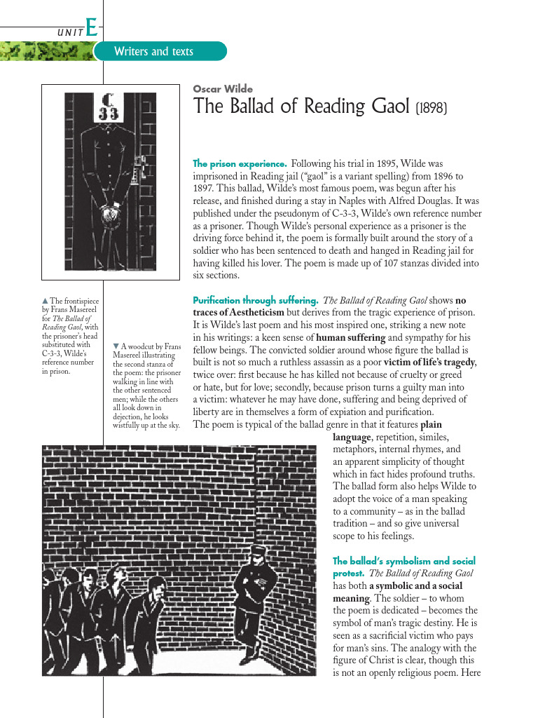 Analysis of The Ballad of Reading Gaol | PDF | Poetry | General Fiction