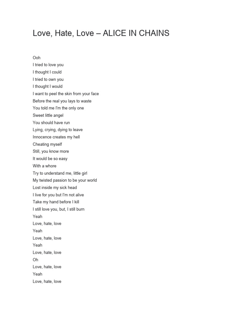 Love, Hate, Love – Alice in Chains | PDF