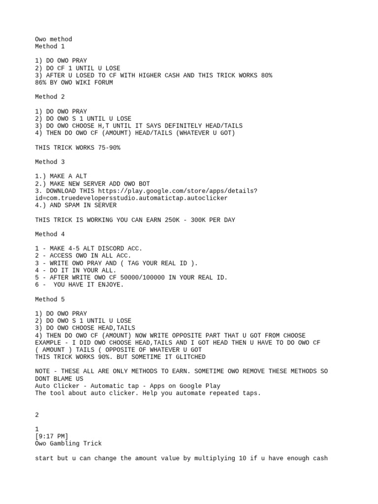 Mega Owo Method | PDF