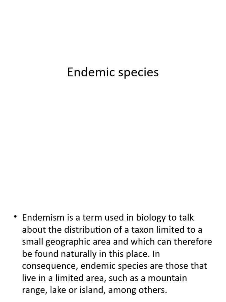 Endemic Species | PDF