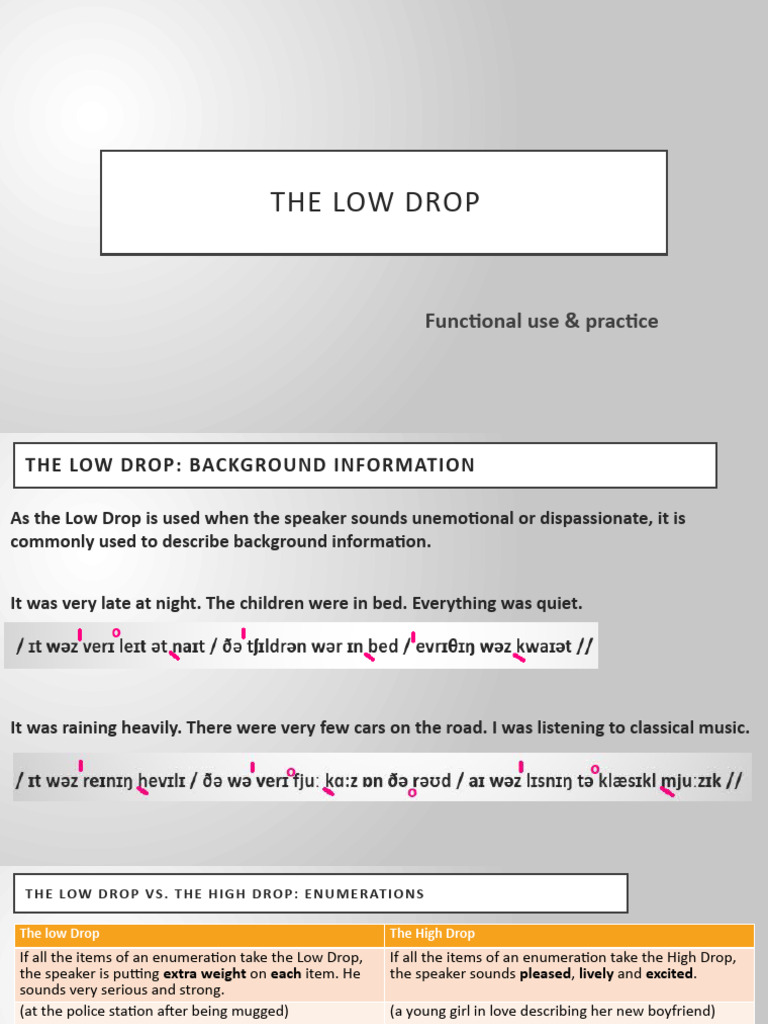 Understanding the Low Drop Technique | PDF | Linguistics