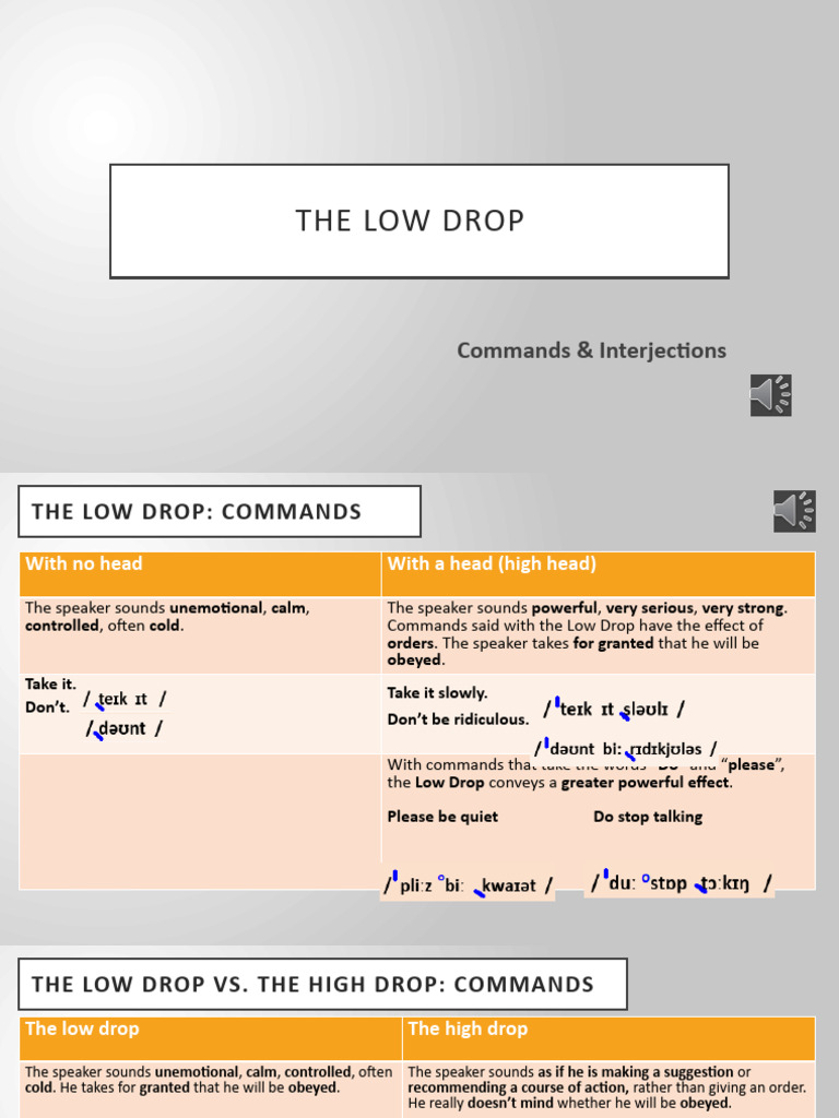 Understanding Low Drop Commands & Interjections | PDF