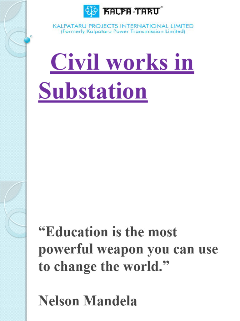 1.Introduction to Substation Civil Works | PDF