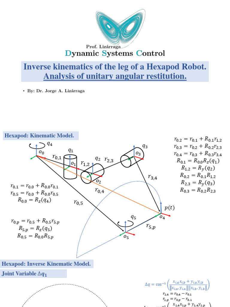 Inverse Kinematics of the Leg of a Hexapod Robot (1) | PDF