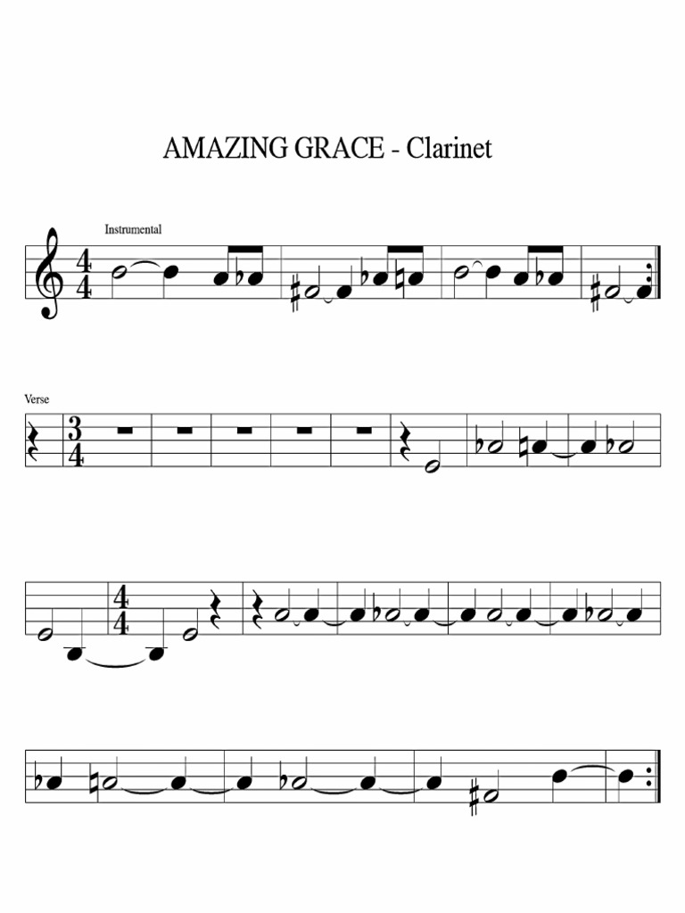 Amazing Grace clarinet | PDF