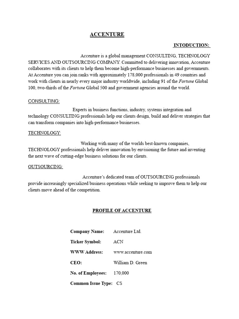 Accenture Project | PDF