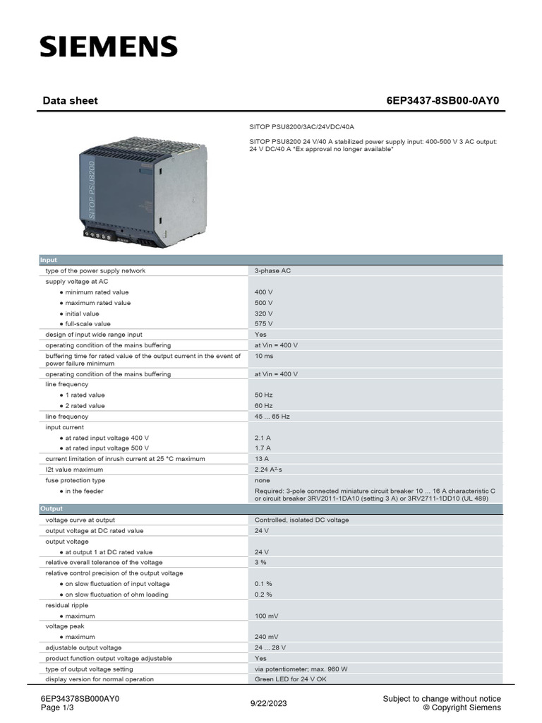 6EP34378SB000AY0 Datasheet en | PDF
