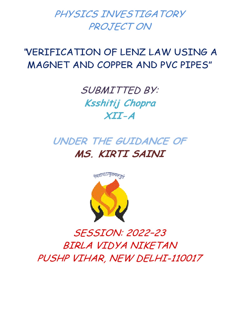 Physics Investigatory (Lenz Law) | PDF