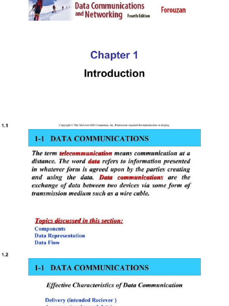 Chapter 1 Introduction To Data Communication and Networks | PDF