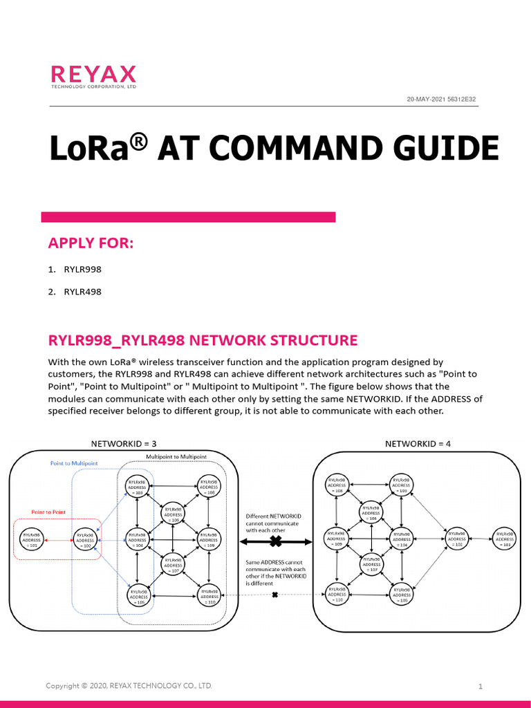 Lora at Command Rylr998 Rylr498 en | PDF | Teaching Methods & Materials | Computers