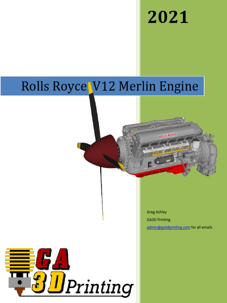 Rolls Royce V12 Merlin Engine Parts Schematic | PDF