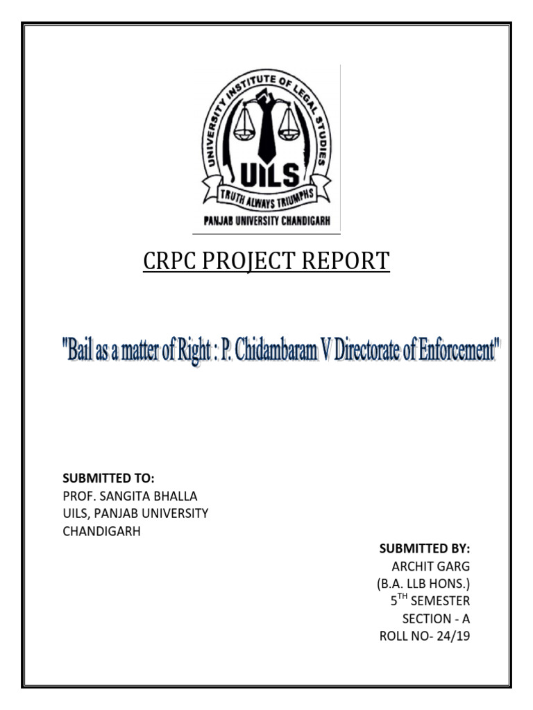 CRPC Project Archit 24 | PDF | Bail | Government