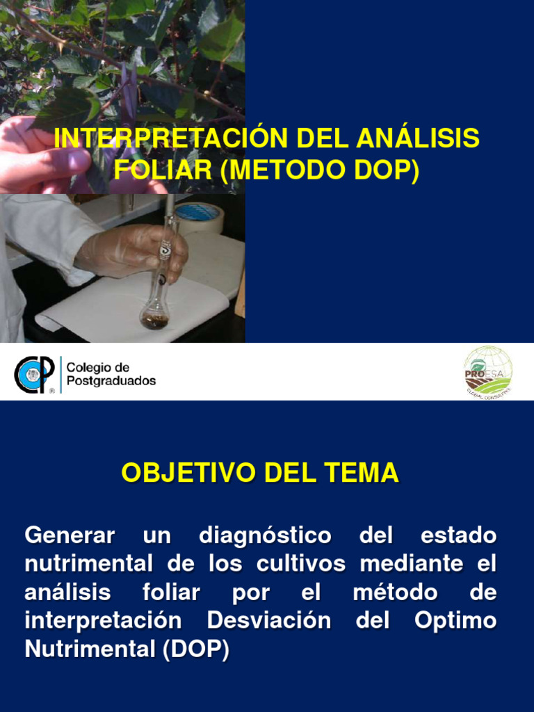 Tema 6. Interpretacion Del Analisis Foliar (Metodo Dop) | PDF | Átomos | Botánica