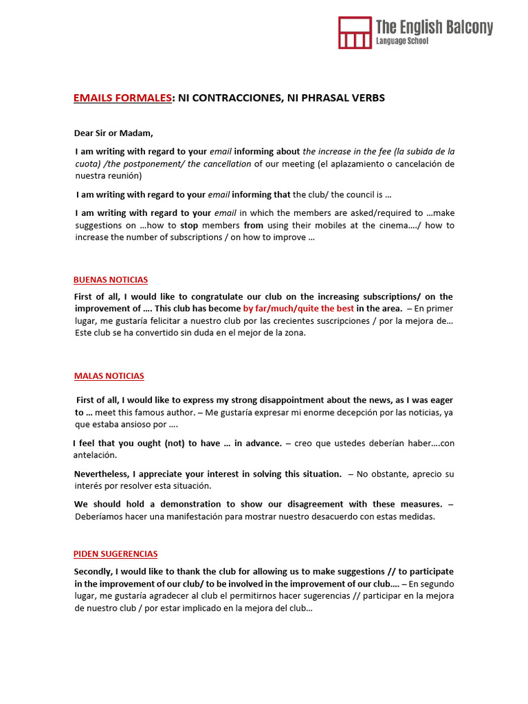 Emails Formales: Guía de Redacción | PDF | Crecimiento personal y ...