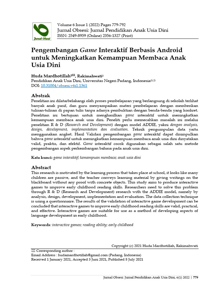 Sri Wahyuni Dahlan - Pengembangan Game Interaktif Berbasis Android Untuk Peningkatan Kemampuan ...
